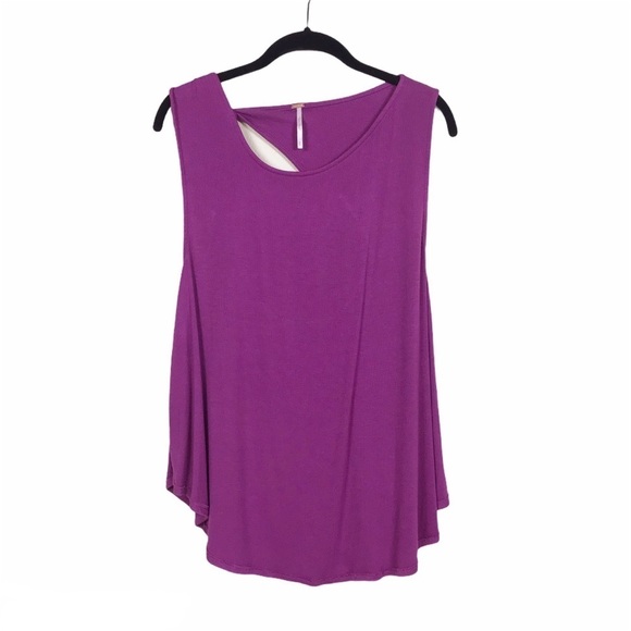 Free People | Tops | Free People Twist Open Back Ribbed Swing Tank Top ...